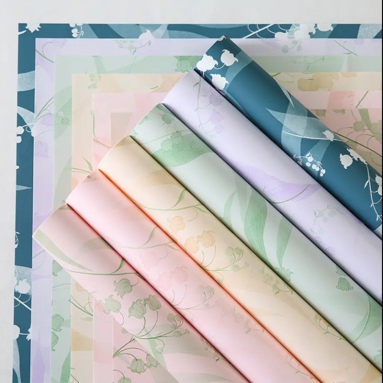 Flower Bouquet Wrapping Paper Patterned Waterproof Floral Plastic ...